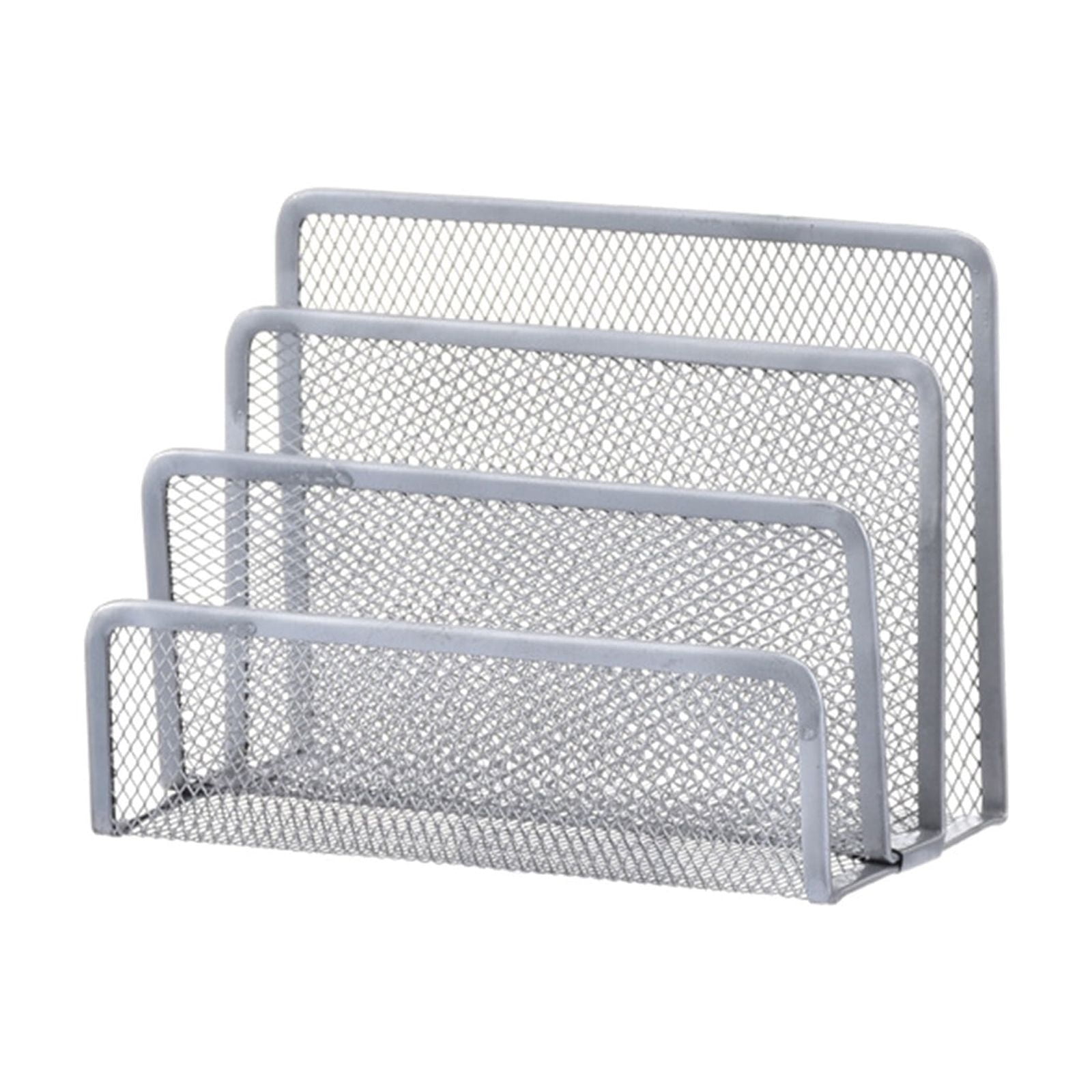 Metal Mesh Desk Organizer 3-Tier Vertical Compartments | Office Mail ...