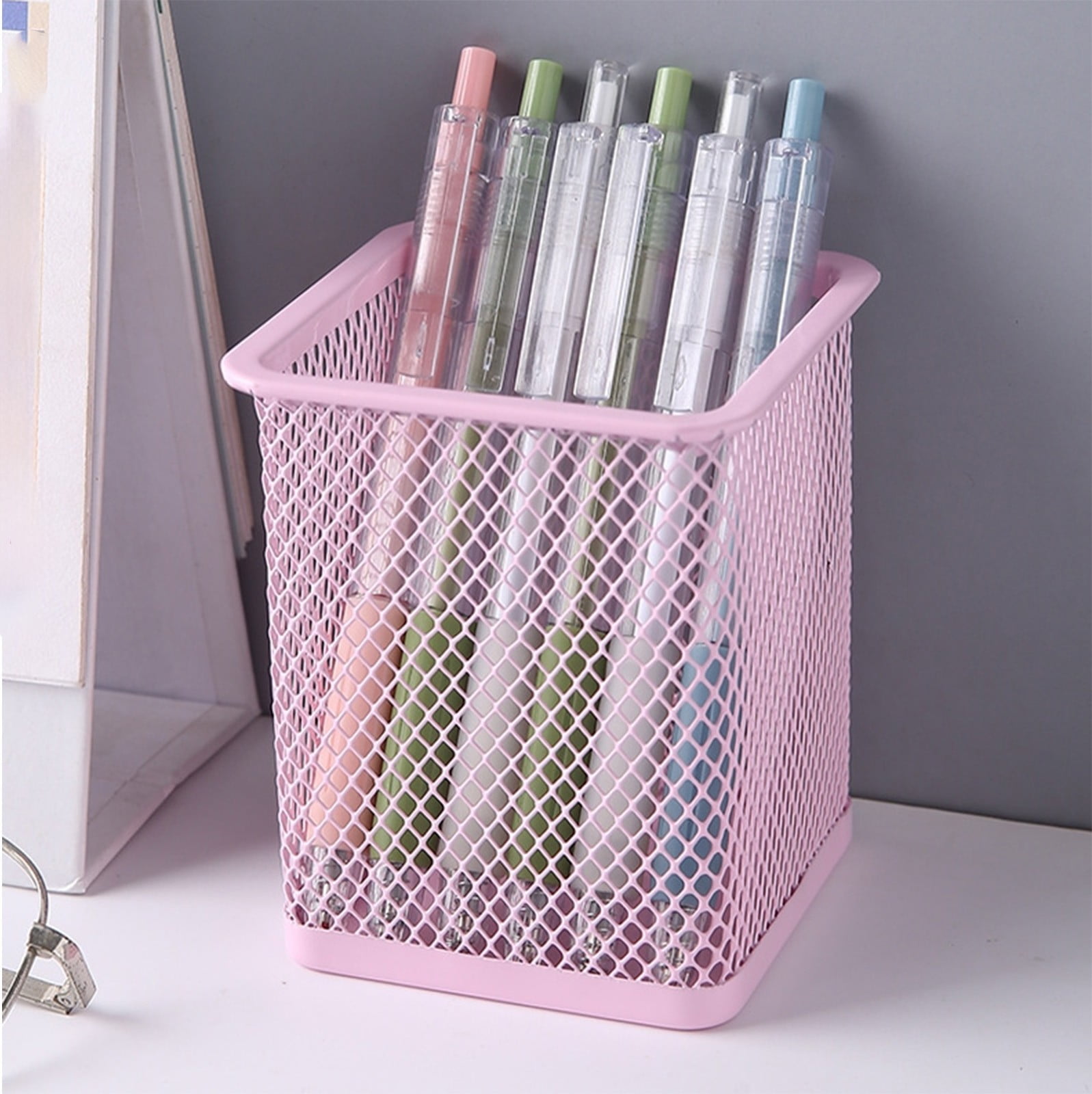 Metal Mesh Desktop Organizer | Multifunctional Hollow Storage Box for ...
