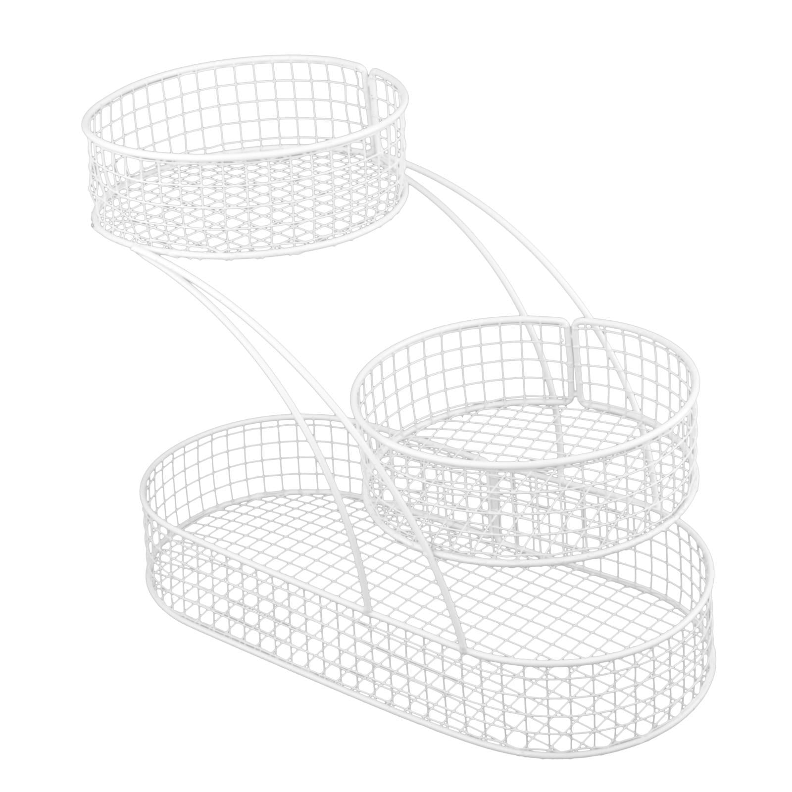 Metal Mesh Fruit Basket 3 Tiered Stand for Kitchen Pantry Dining Table ...