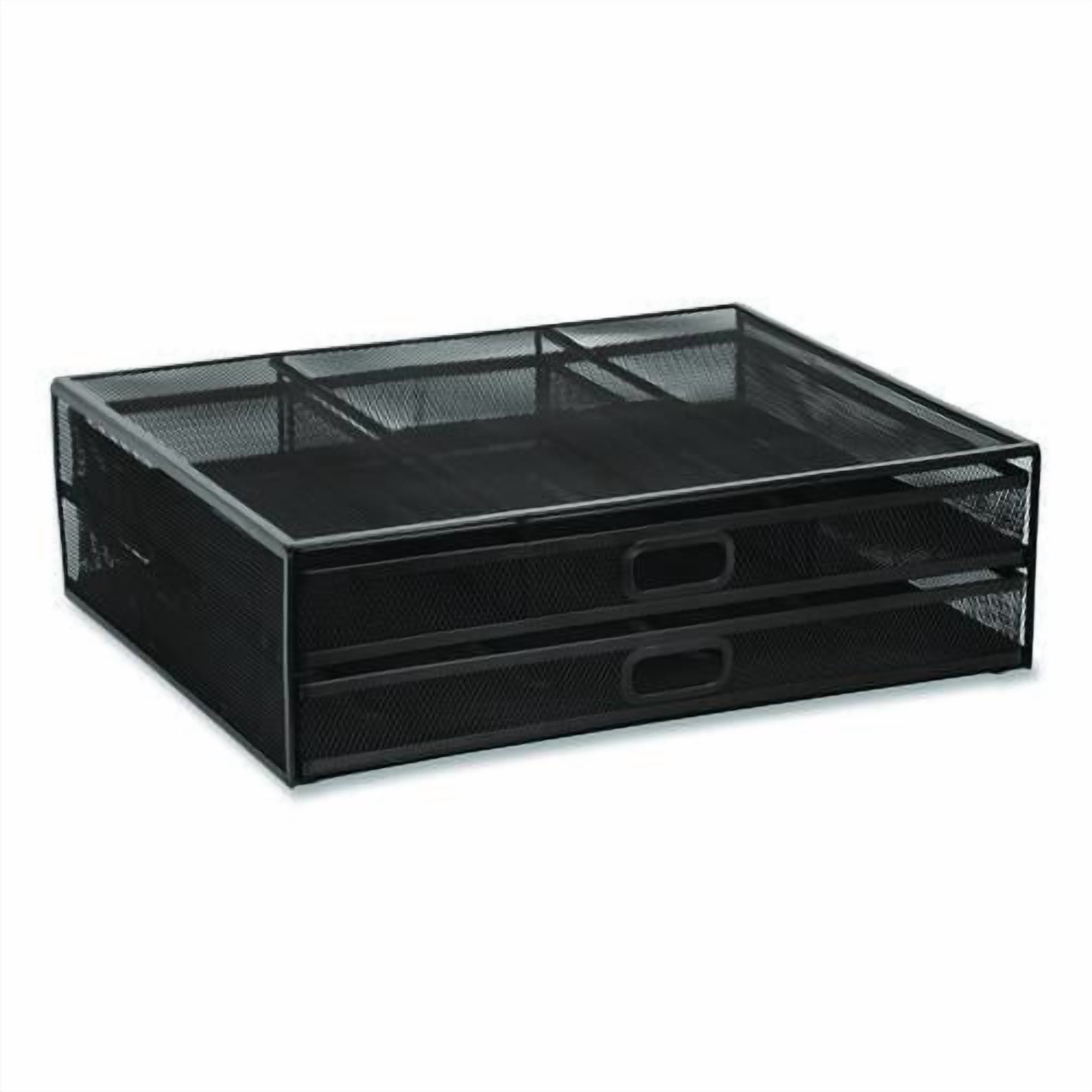 Metal Mesh Monitor Stand with Storage Drawers, For Up to 32" Monitors ...