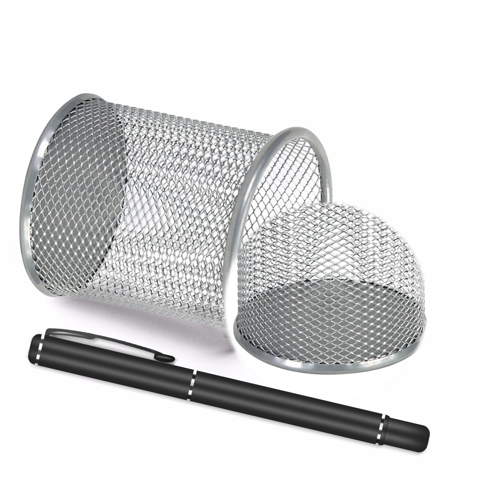 Metal Mesh Office Pen Holder | Multipurpose Desktop Organizer for Pens ...