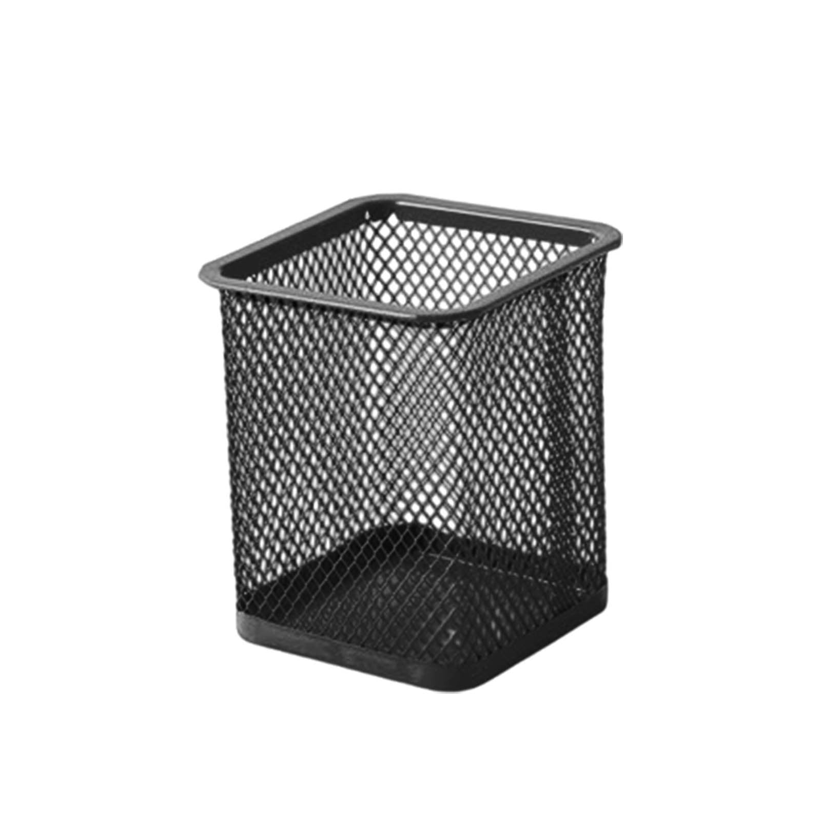 Metal Mesh Pen Cup Holder - Steel Pencil Organizer for Desk, Office ...