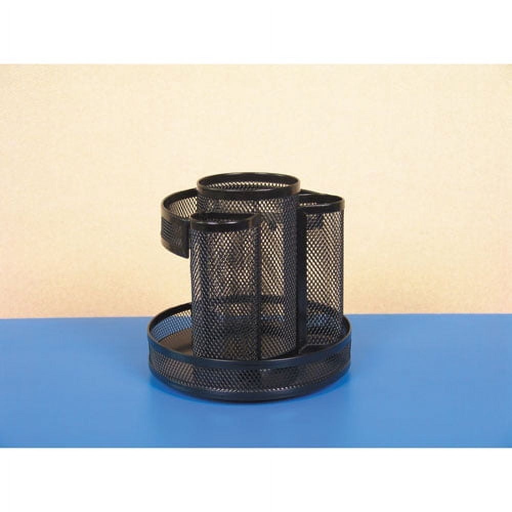 Metal Mesh Rotating Desktop Organizer, 8 Compartments, Metal Mesh, 6.5 ...