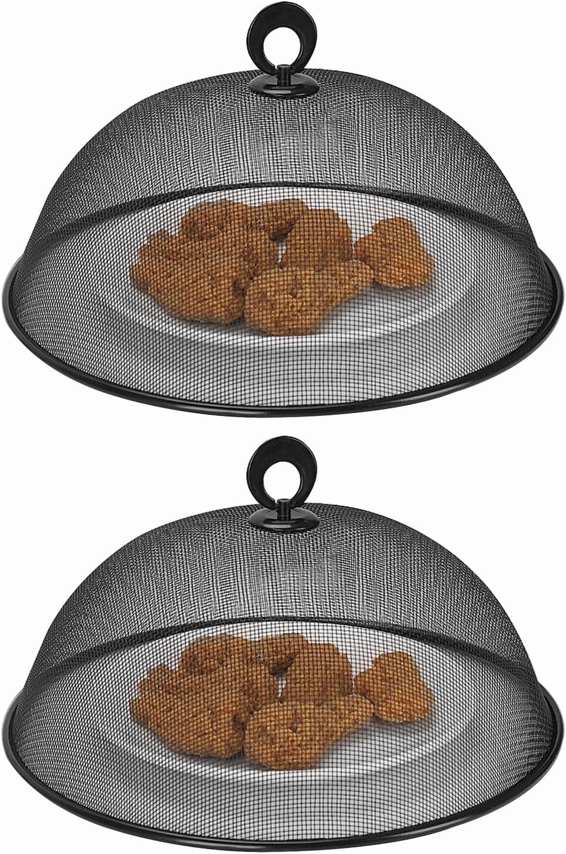 Metal Mesh Screen Food Cover with Handle, 11 inch Round, Reusable Food ...