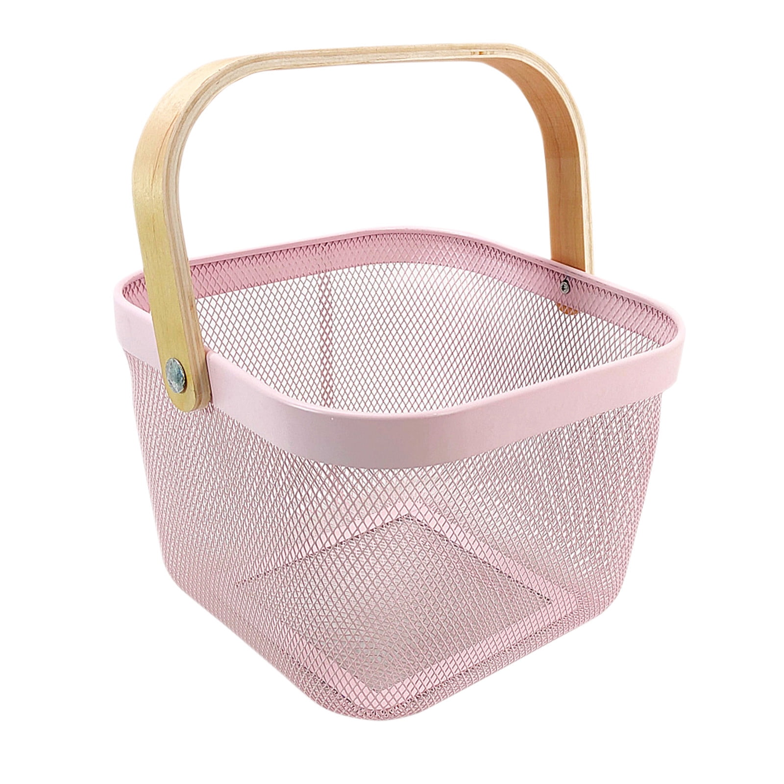 Metal Mesh Steel Basket, Storage Organizer Basket Garden Harvest Basket ...