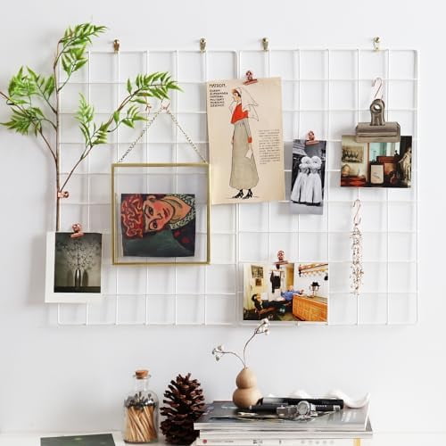 Metal Mesh Wall Grid Panel for Photo Display,Message Board,Size: 17.5 ...