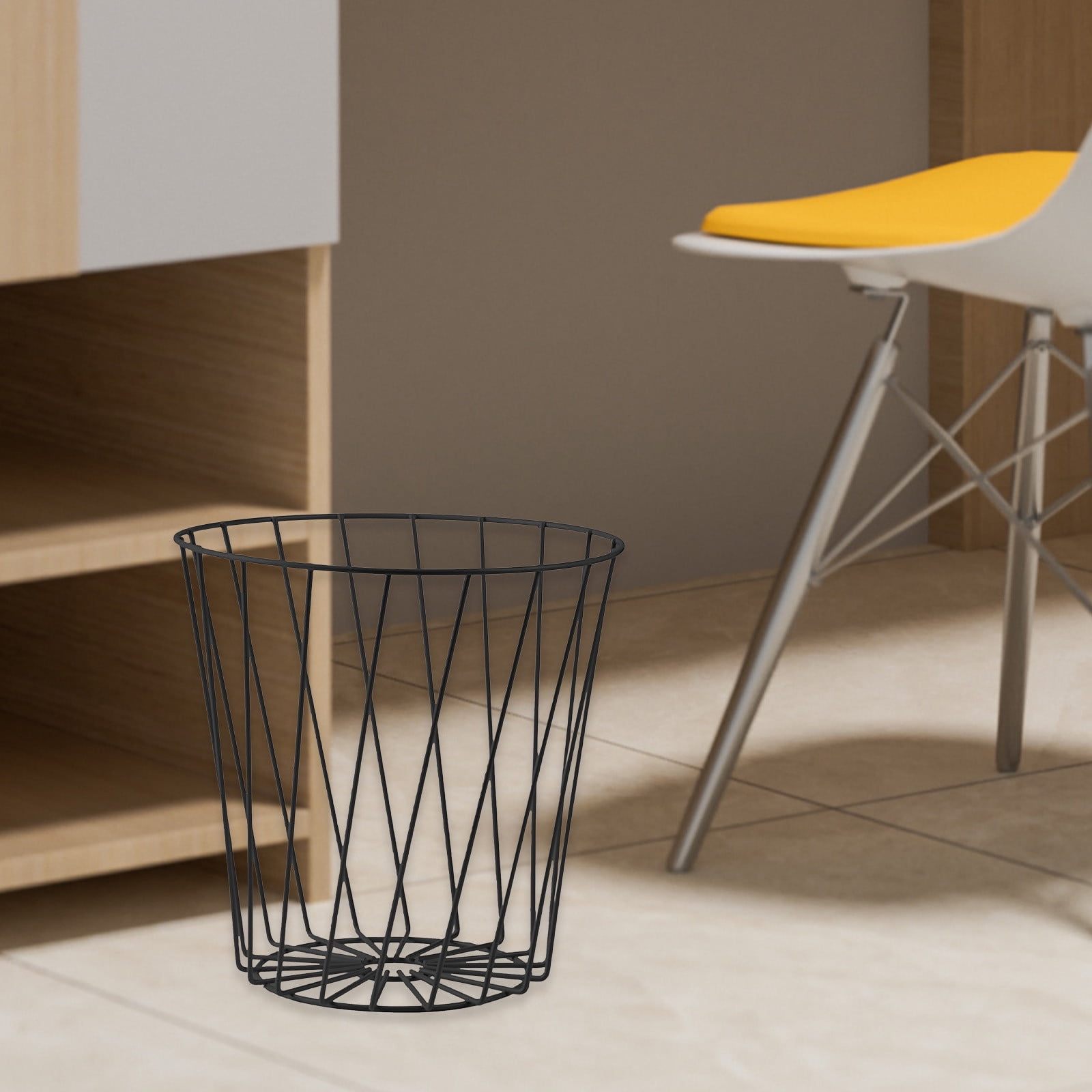 Metal Mesh Wastebasket Trash Bin | Small Round Garbage Can for Bathroom ...