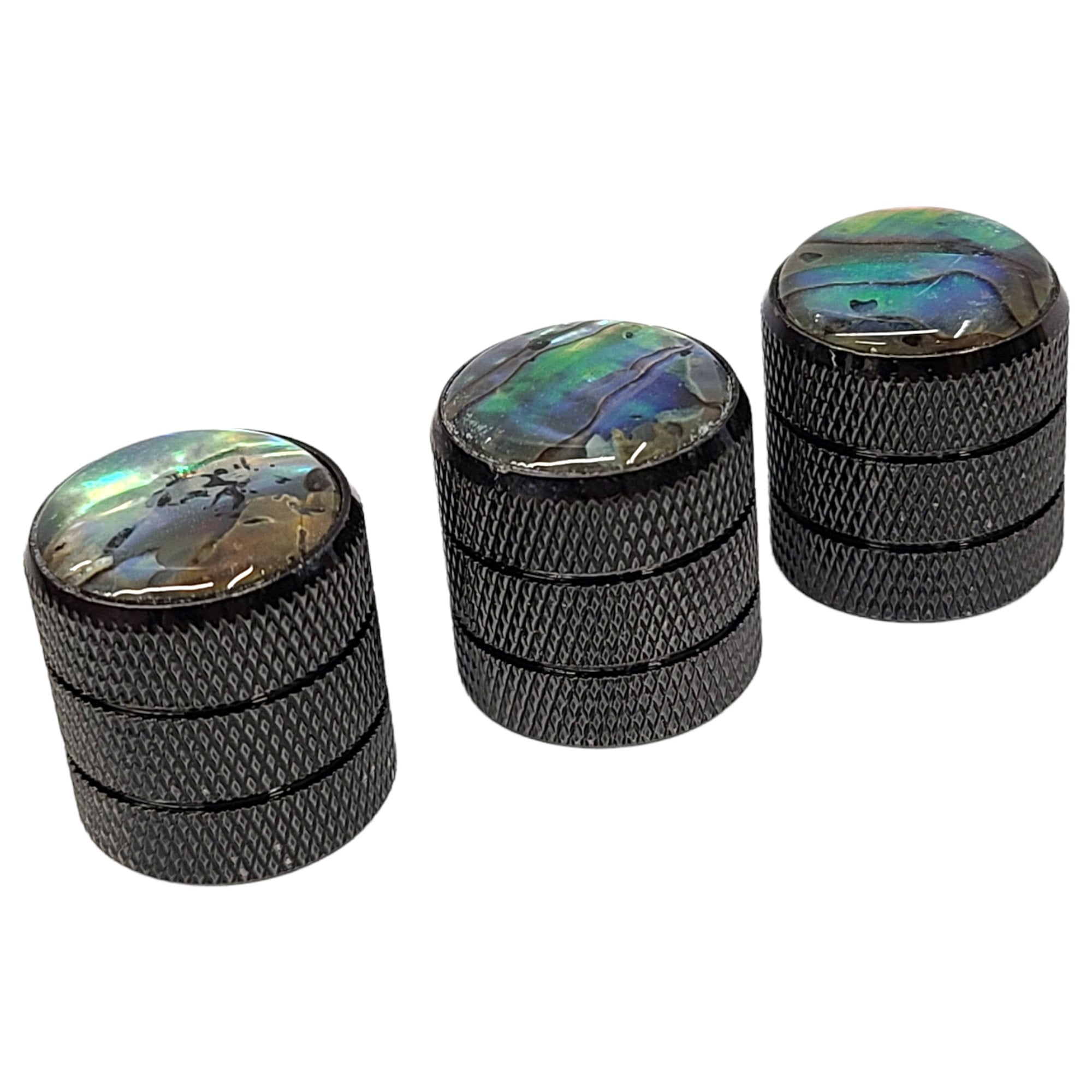 Metal Metric Size Abalone Top Dome Knobs for Ibanez Tele J Bass Electric Guitar or Bass Black ...