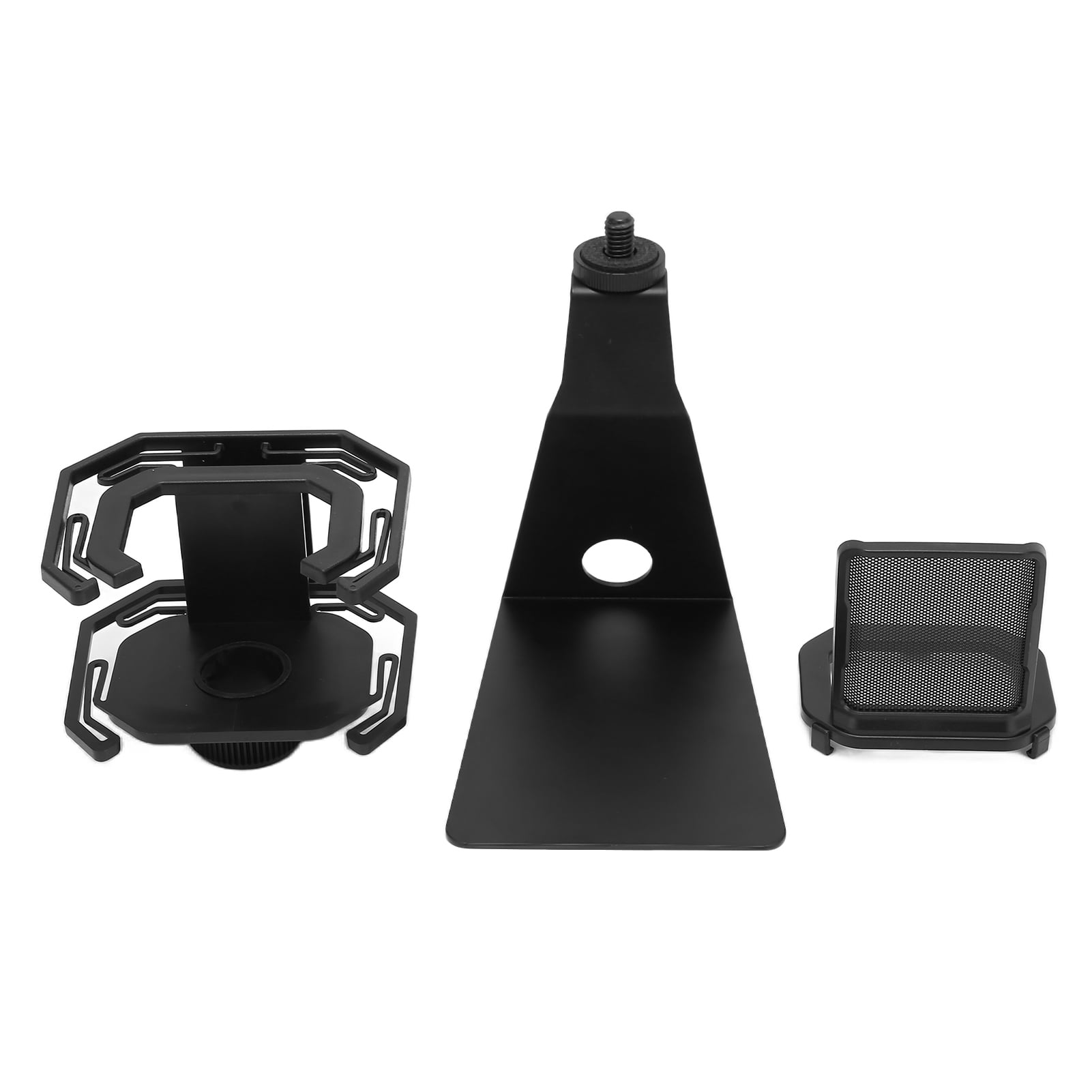 Metal Microphone Stand with Desktop Mount and Square Base, Includes Pop ...