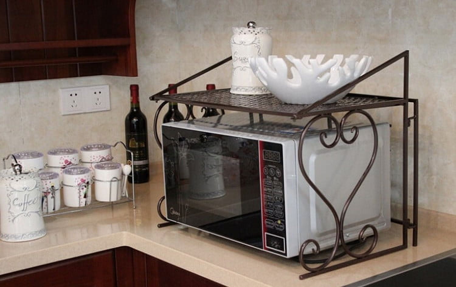 Dazone Metal Microwave Oven Rack, Kitchen Countertop Appliance Stand ...