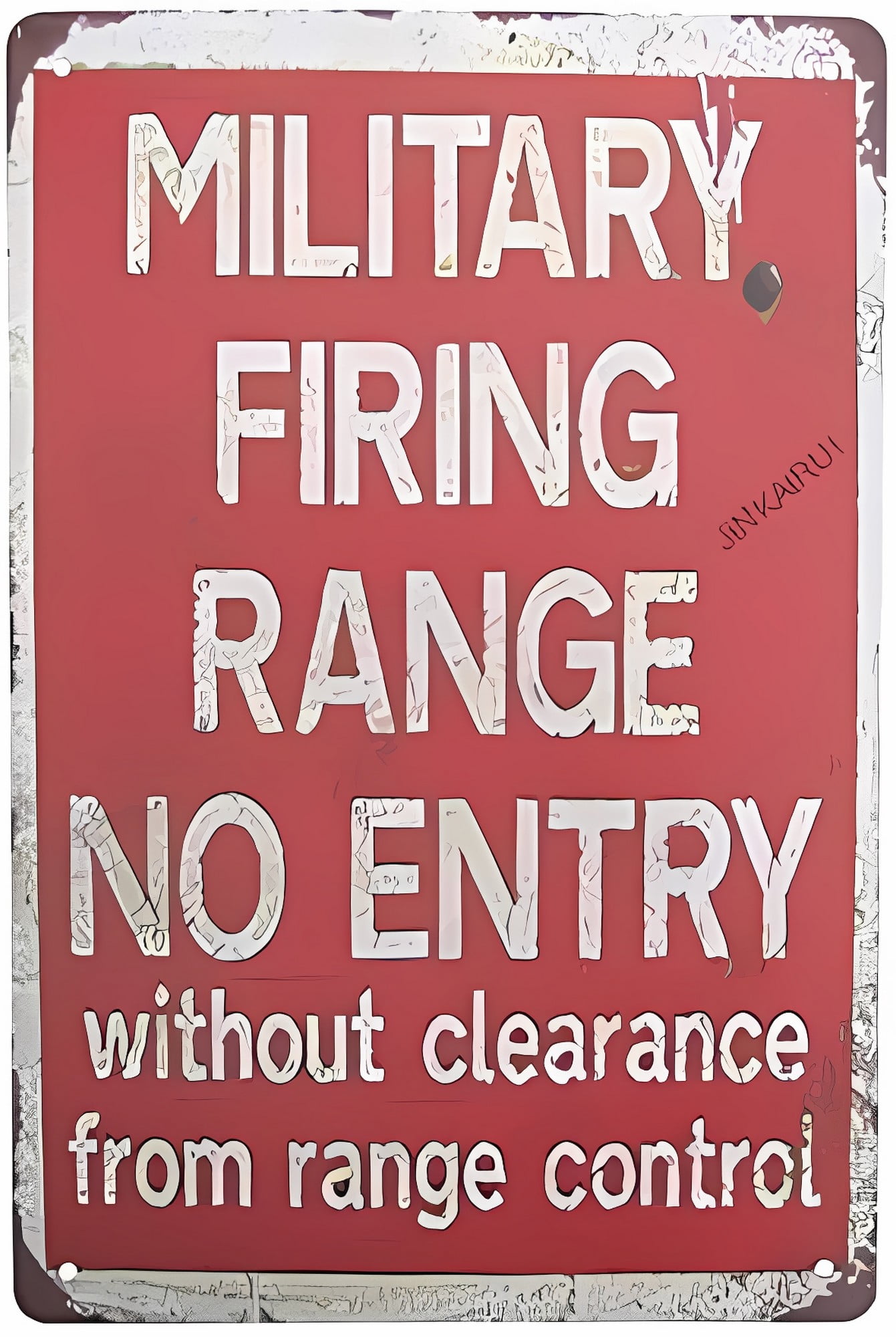 Metal Military Firing Range Warning Sign - 8"x12" Vintage Tin Sign ...