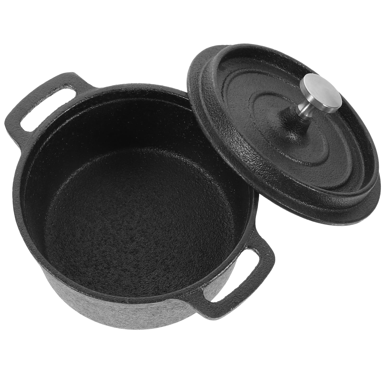MEIBUTYUP Black Cast Iron Mini Milk Cooker with Dual Handles for Home ...