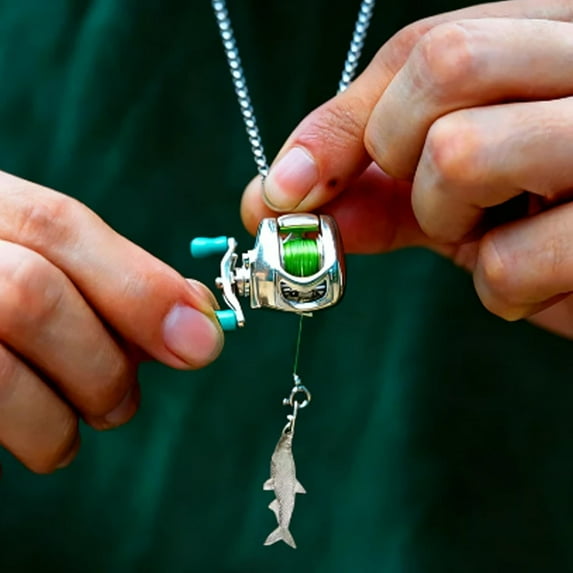 Metal Mini Fishing Reel Ornament - Rotating Handle Mini Fishing Reel ...