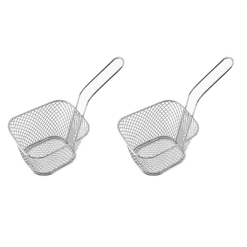 Metal Mini French Fries Basket,Square French Fry Chip Holder with ...