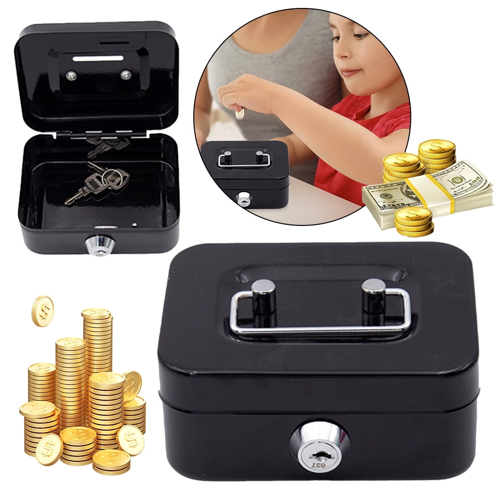 Metal Money Box with Key Safe Handle And Lock Design, Small Modern ...