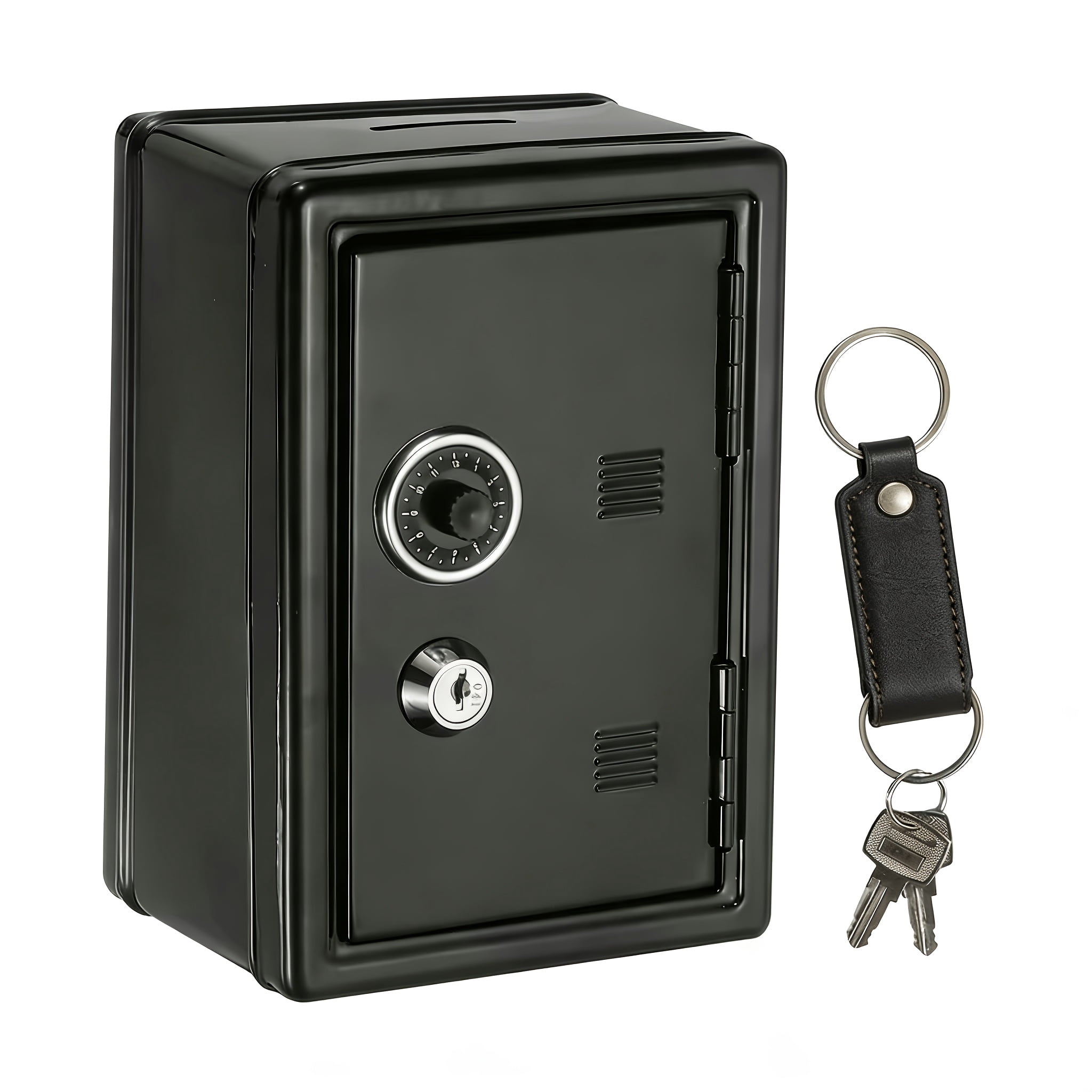 Metal Money Box with Key & Combination Lock, Removable Drawer, Large ...