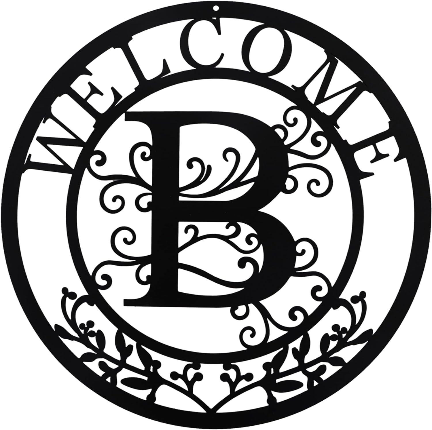 Metal Monogrammed Initial Welcome Sign, Metal Letter Wall Art Decor ...