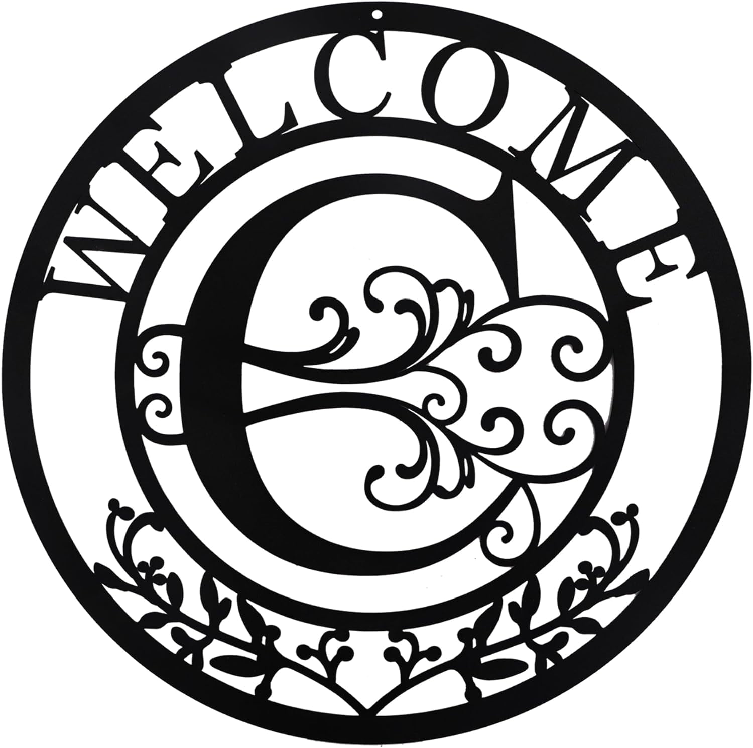 Metal Monogrammed Initial Welcome Sign, Metal Letter Wall Art Decor ...