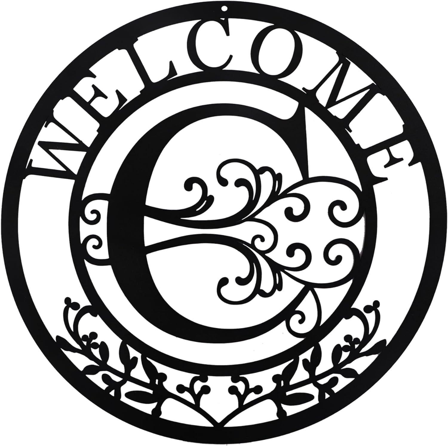 Metal Monogrammed Initial Welcome Sign, Metal Letter Wall Art Decor ...