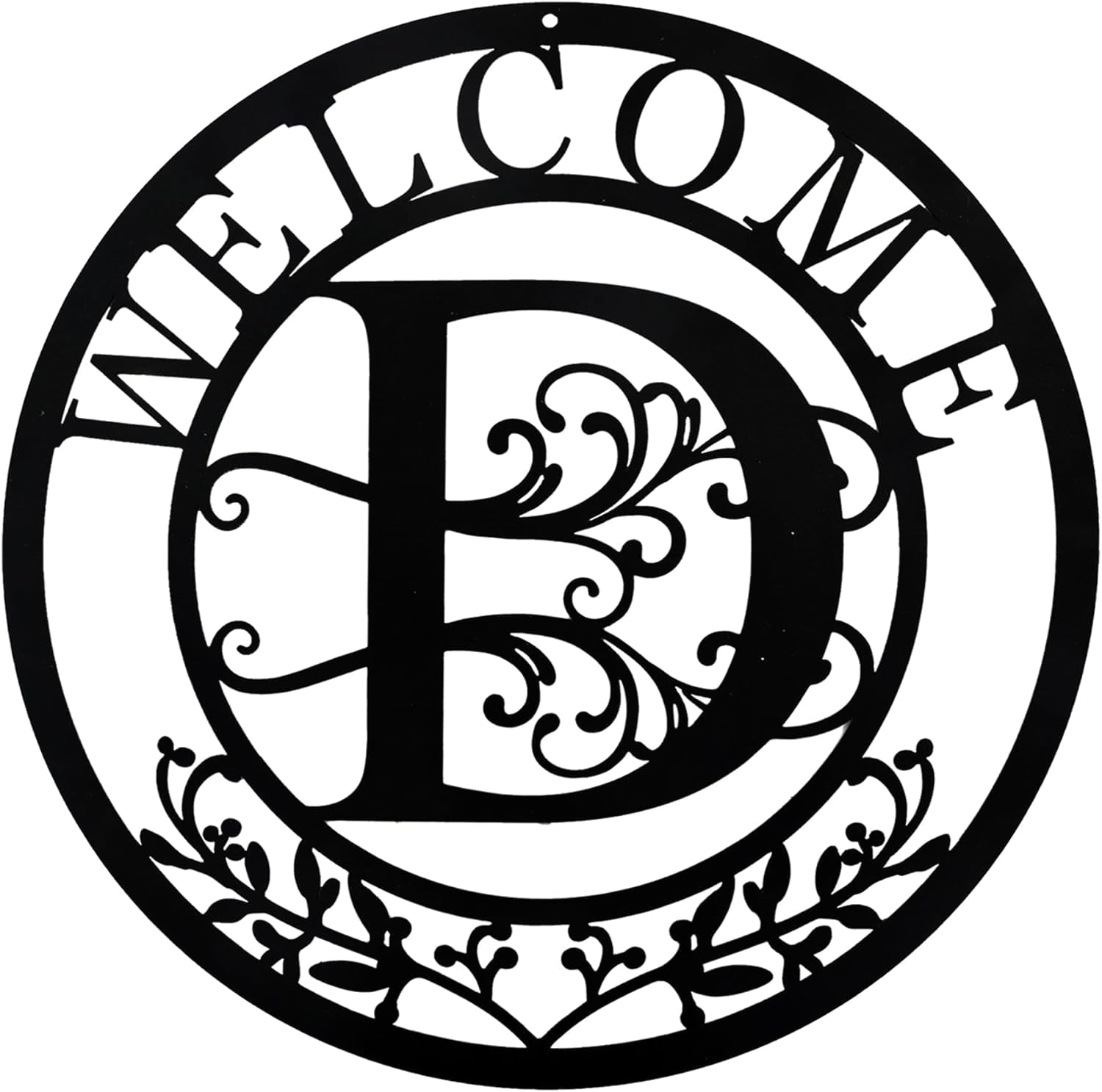 Metal Monogrammed Initial Welcome Sign, Metal Letter Wall Art Decor ...