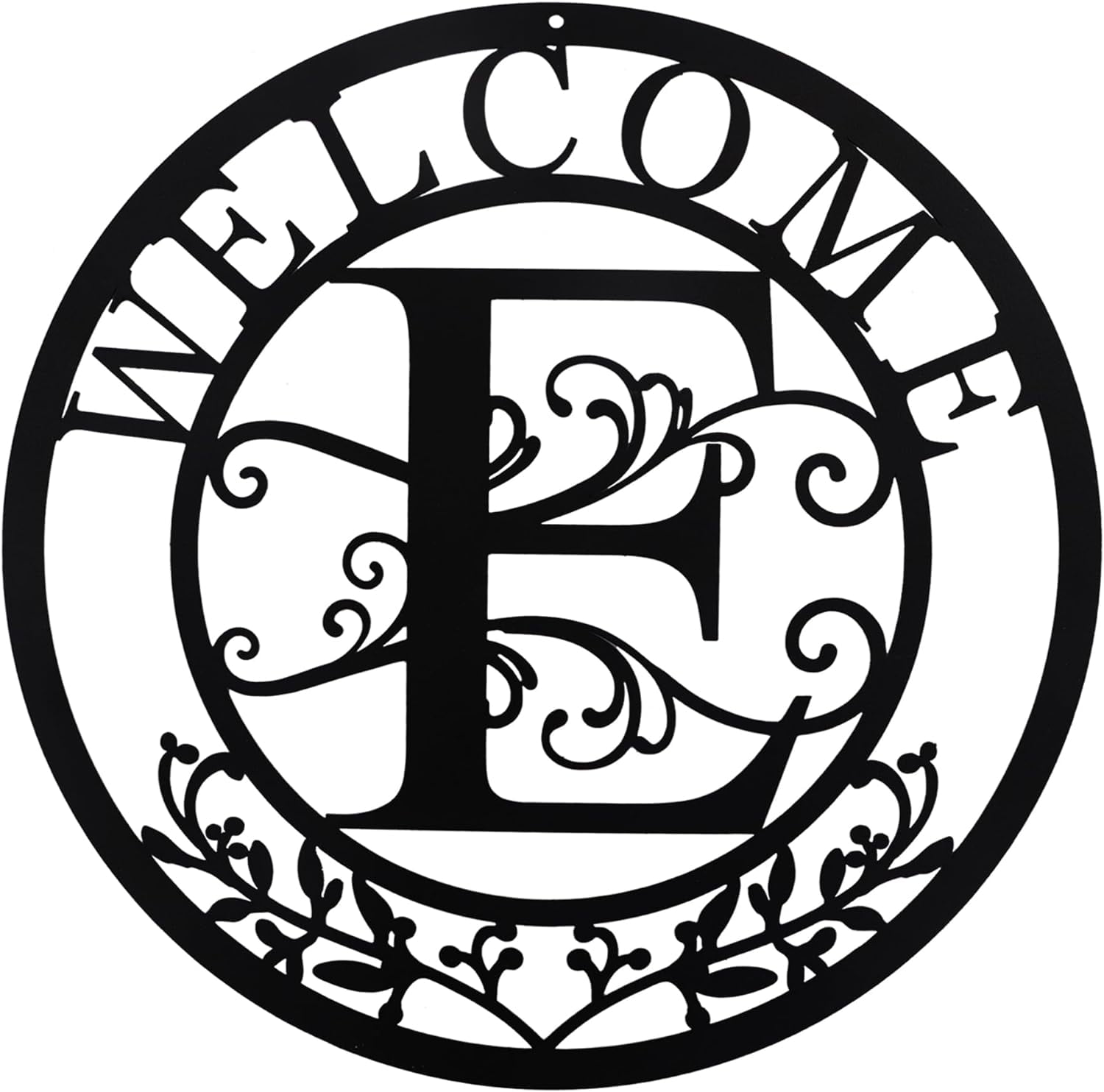 Metal Monogrammed Initial Welcome Sign, Metal Letter Wall Art Decor ...