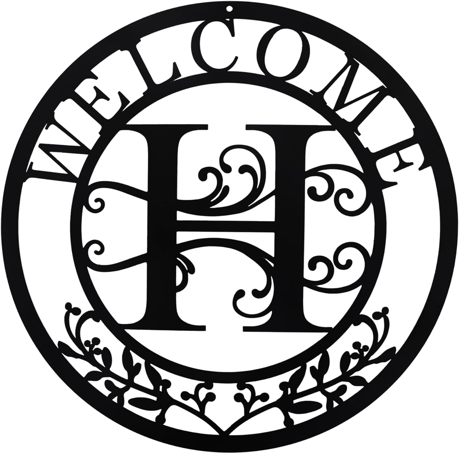 Metal Monogrammed Initial Welcome Sign, Metal Letter Wall Art Decor ...