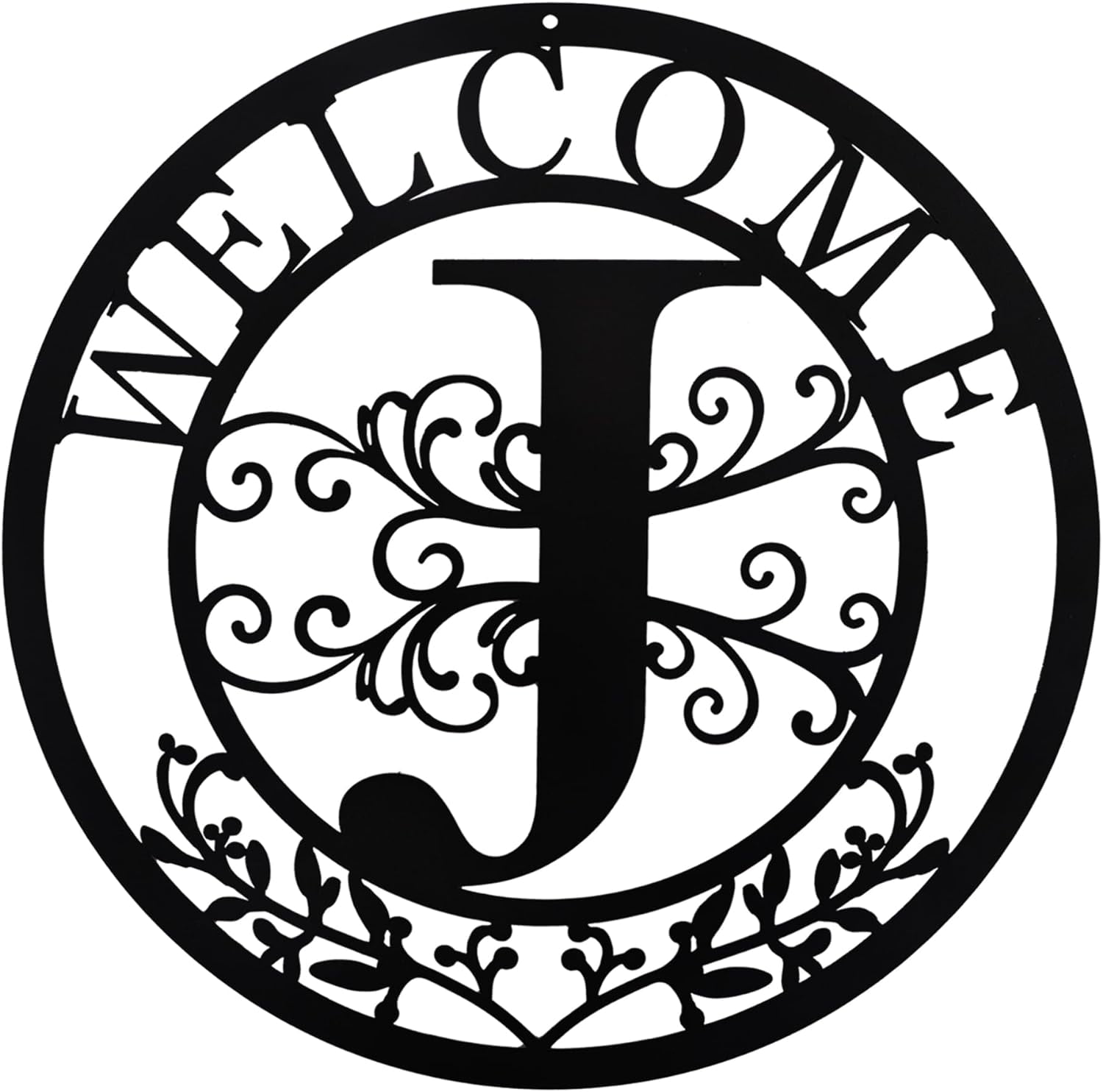 Metal Monogrammed Initial Welcome Sign, Metal Letter Wall Art Decor ...