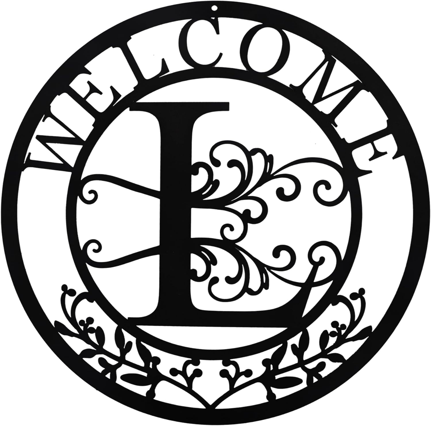 Metal Monogrammed Initial Welcome Sign, Metal Letter Wall Art Decor ...