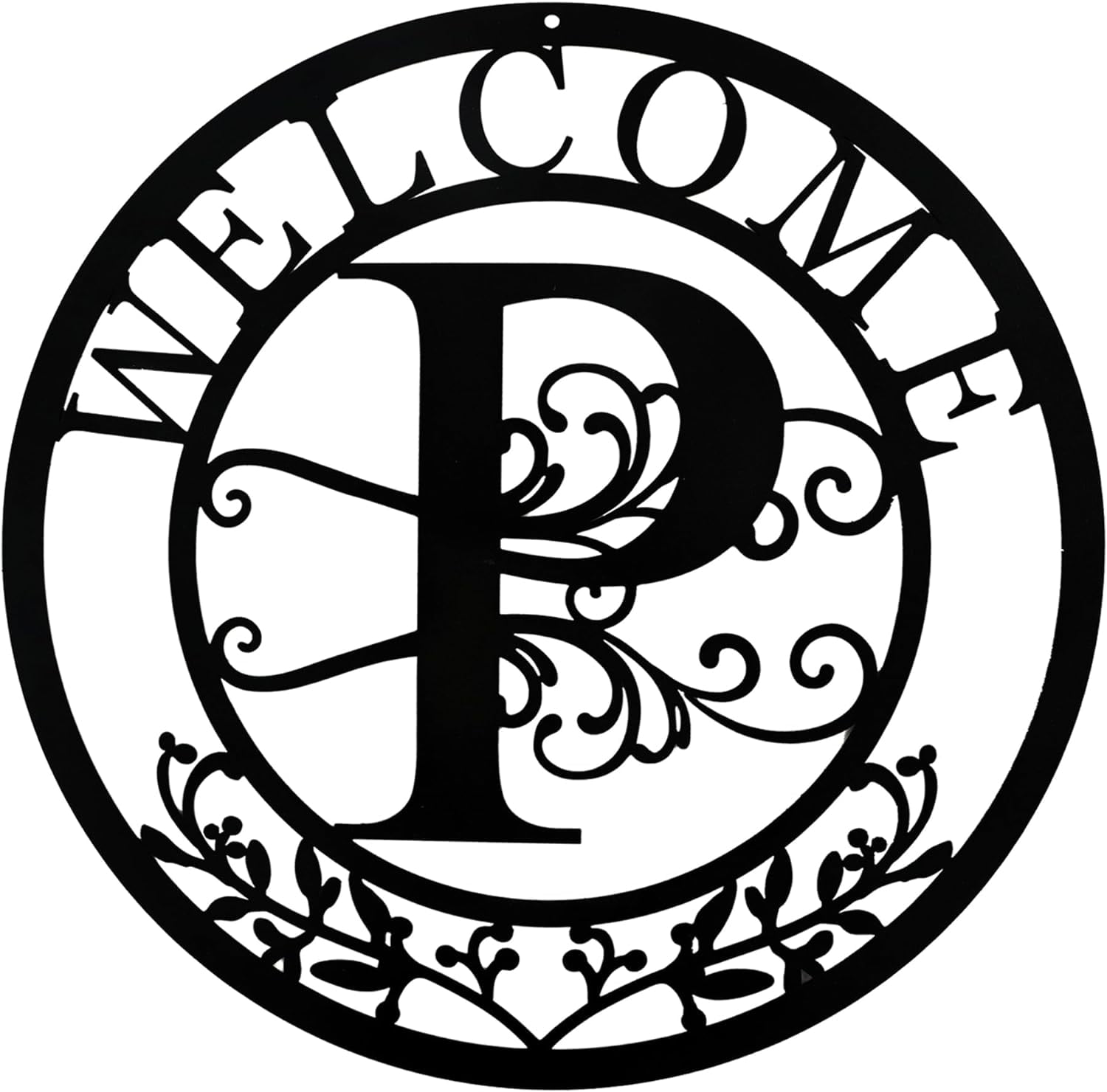 Metal Monogrammed Initial Welcome Sign, Metal Letter Wall Art Decor ...