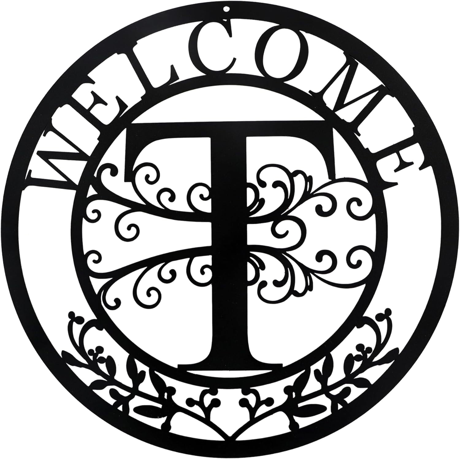 Metal Monogrammed Initial Welcome Sign, Metal Letter Wall Art Decor ...