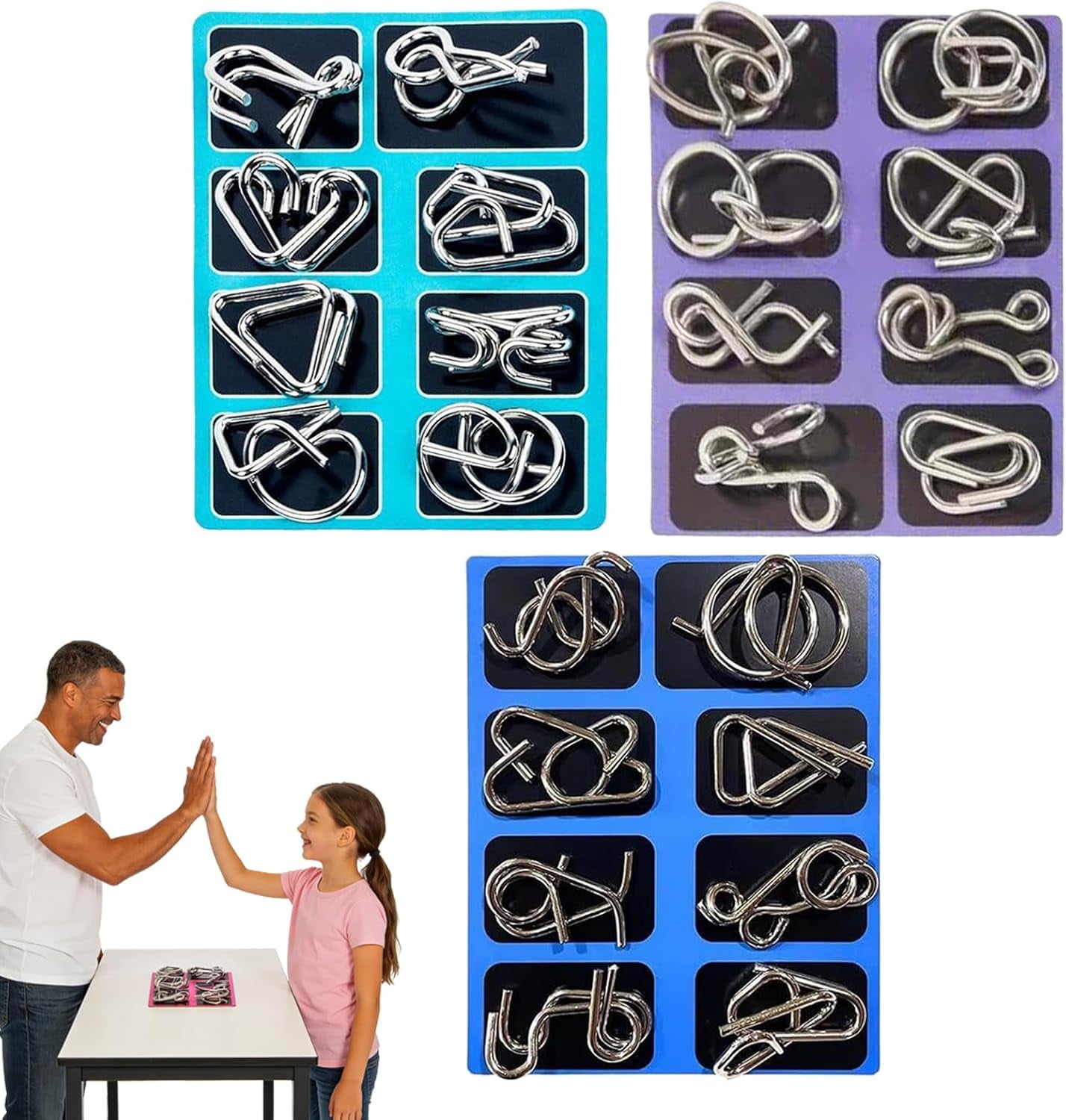 Metal Montessori Puzzles, 3D Brain Teaser Wire Puzzles Solving for ...