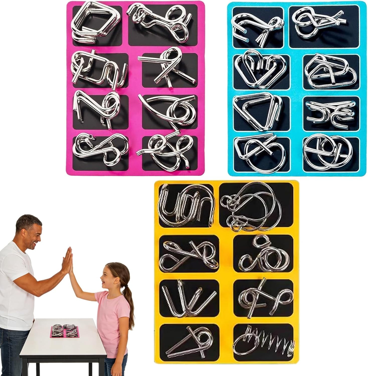 Metal Montessori Puzzles, 3D Brain Teaser Wire Puzzles Solving for ...
