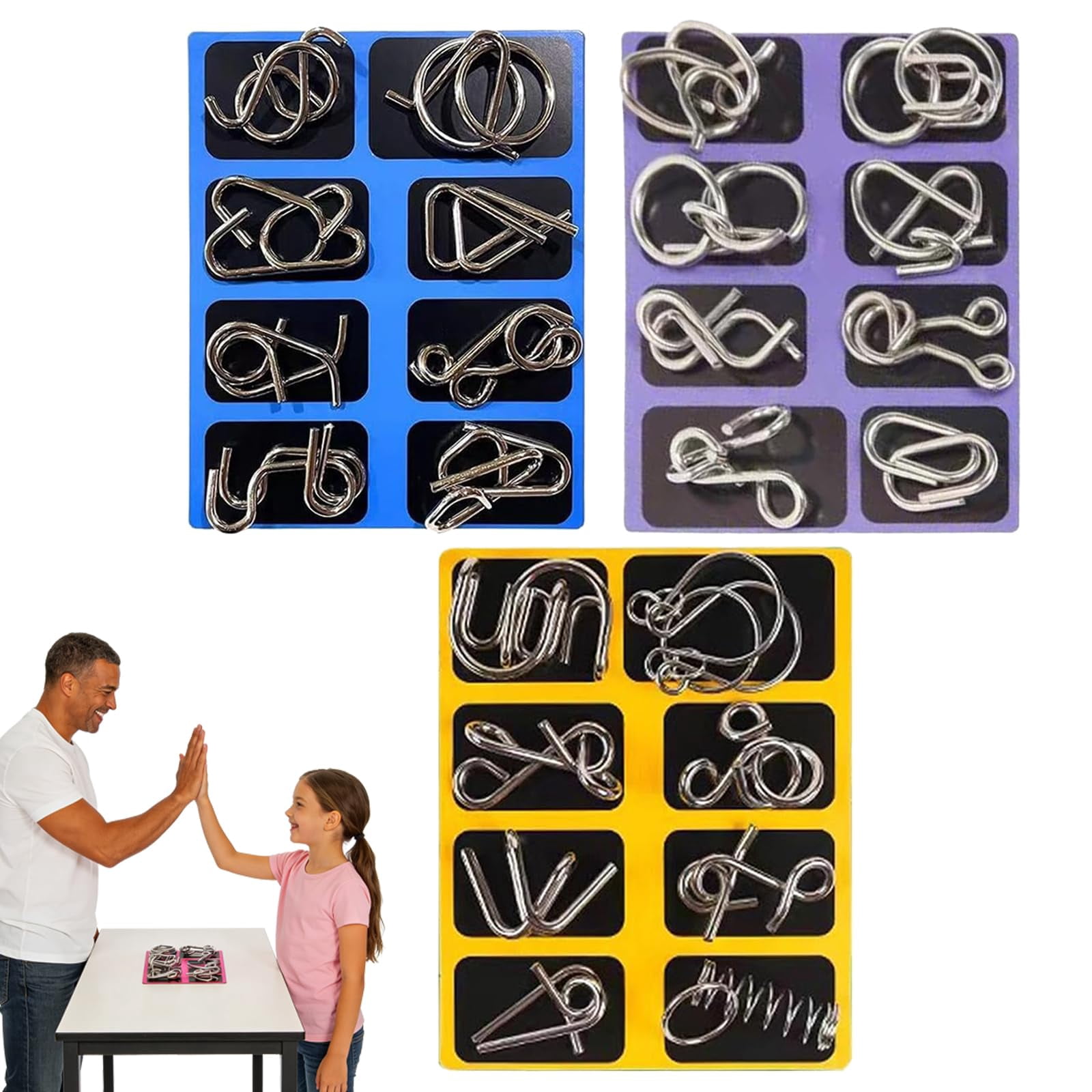 Metal Montessori Puzzles,Brain Teaser Puzzles Ring,24/32Pcs 3D Brain ...