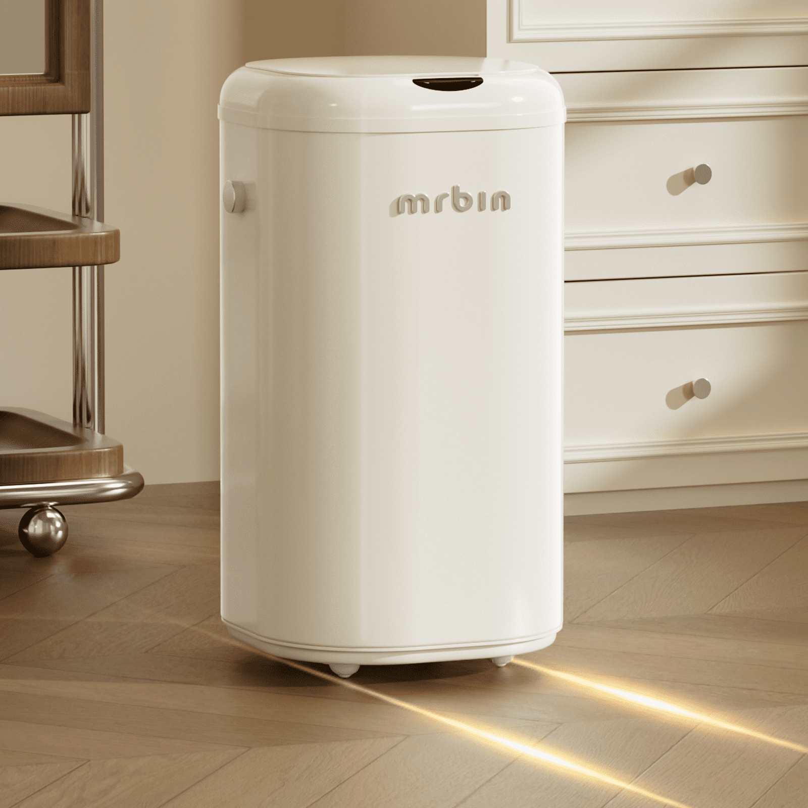 Metal Motion Sensor Tall Kitchen Trash Can with Lid and Wheel, 8 Gallon ...