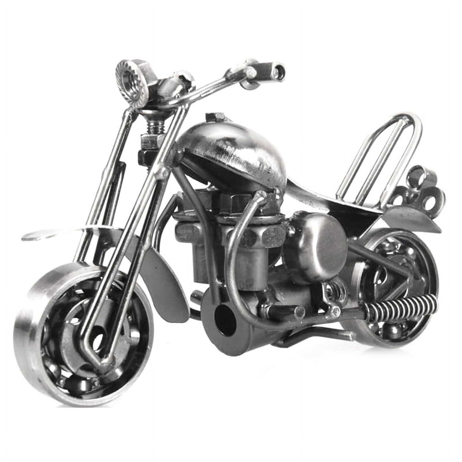 Metal Motorcycle Decor Figurine Iron Motorcycle Sculpture Desk Decor ...