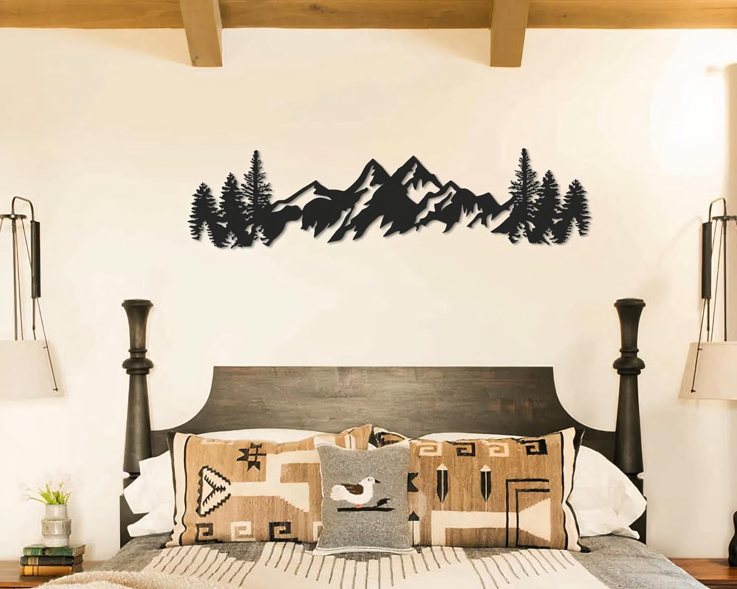 Metal Mountain Wall Art - Large Horizontal Mountain Artwork for Living ...