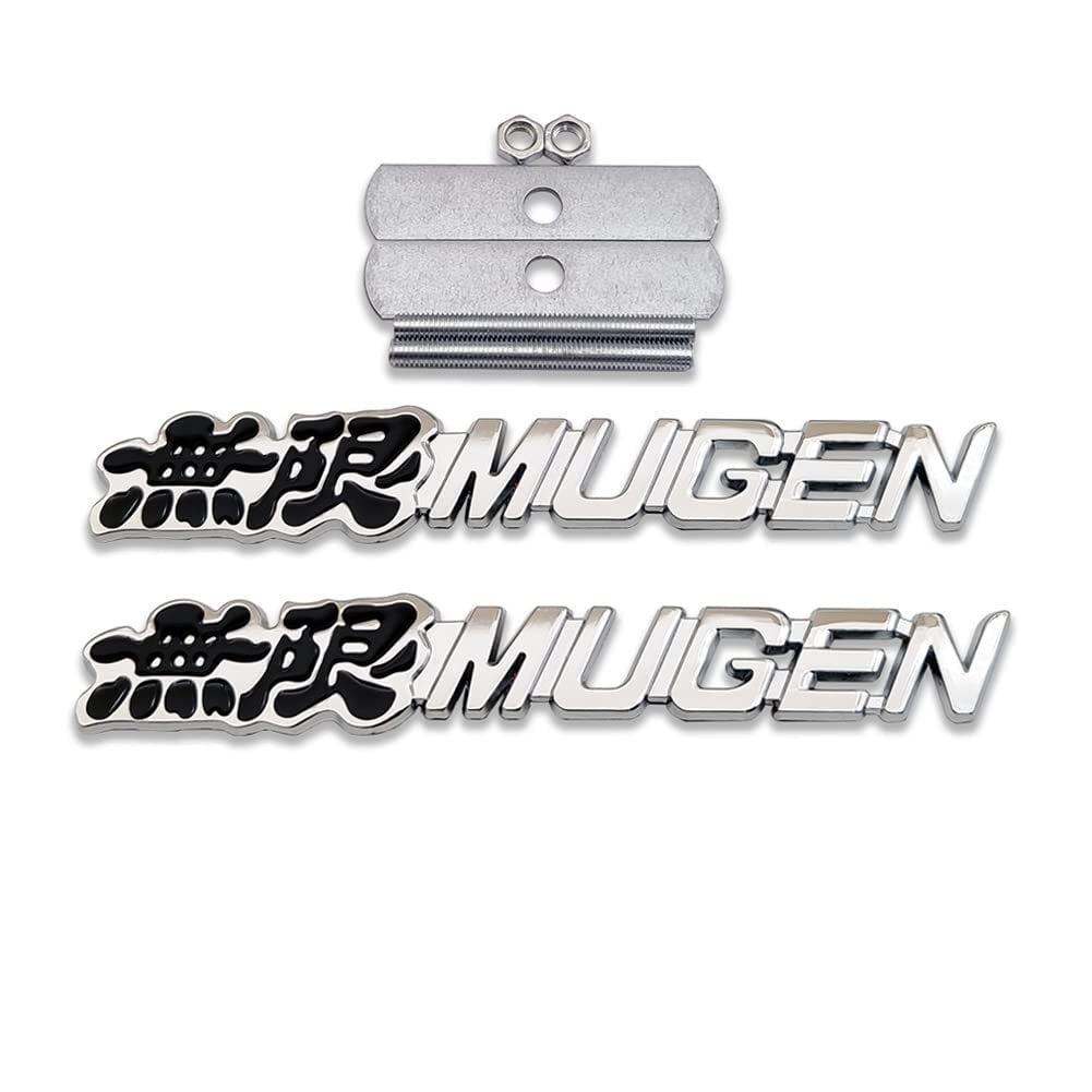 Metal Mugen Logo Car Front Grille Emblem + 3D Mugen Letter Trunk Lid ...