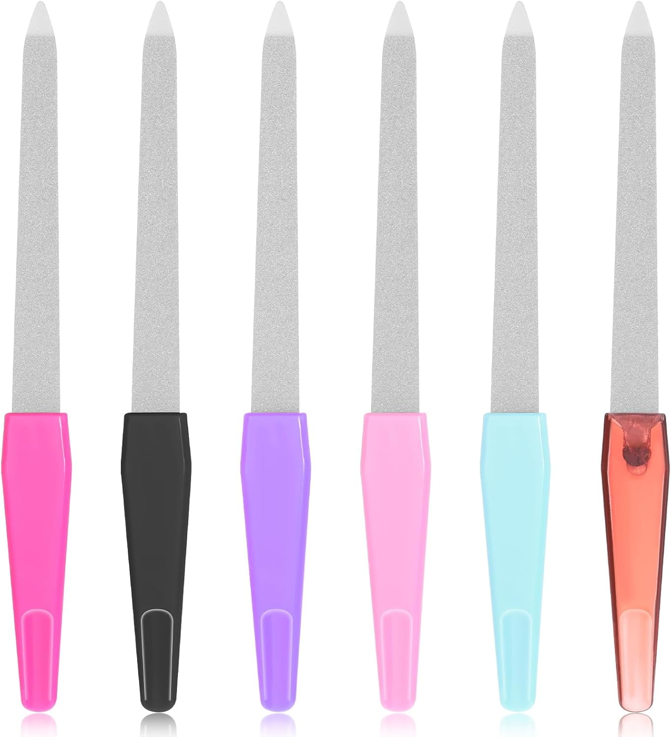 Metal Nail File Set 6 Pcs Metal Nail Files for Women, Anti-Slip Handle ...