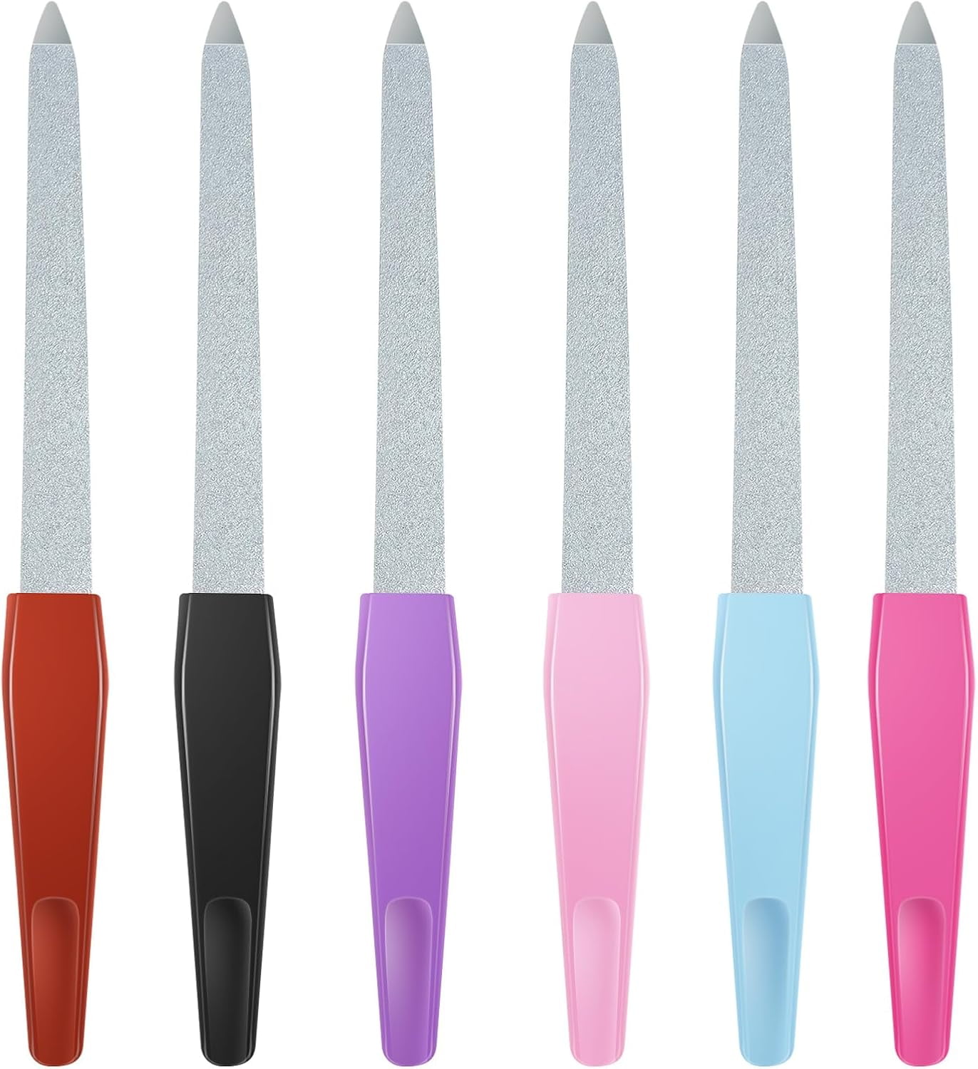 Kiibsot Metal Nail File Set, 6pcs Sword Shape Files, Anti-Slip Handle ...