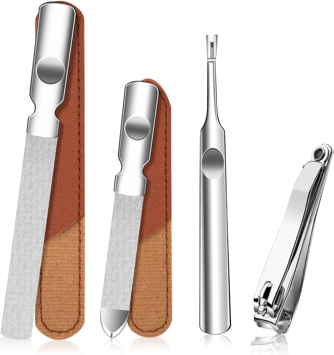 Metal Nail Files, 4 in 1 Double Sided Stainless Steel Nail Files for ...