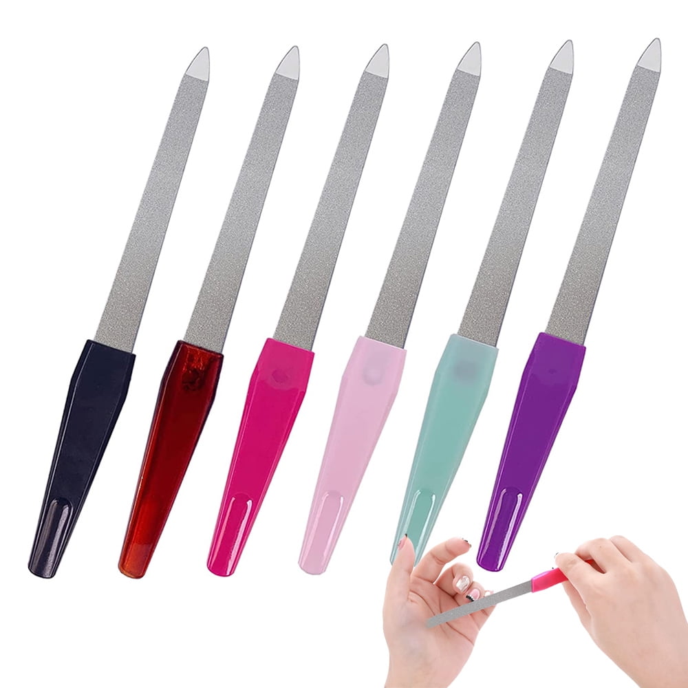 Metal Nail Files (5 PCs), Double Sided Multicolor Grit Nail Supplies ...