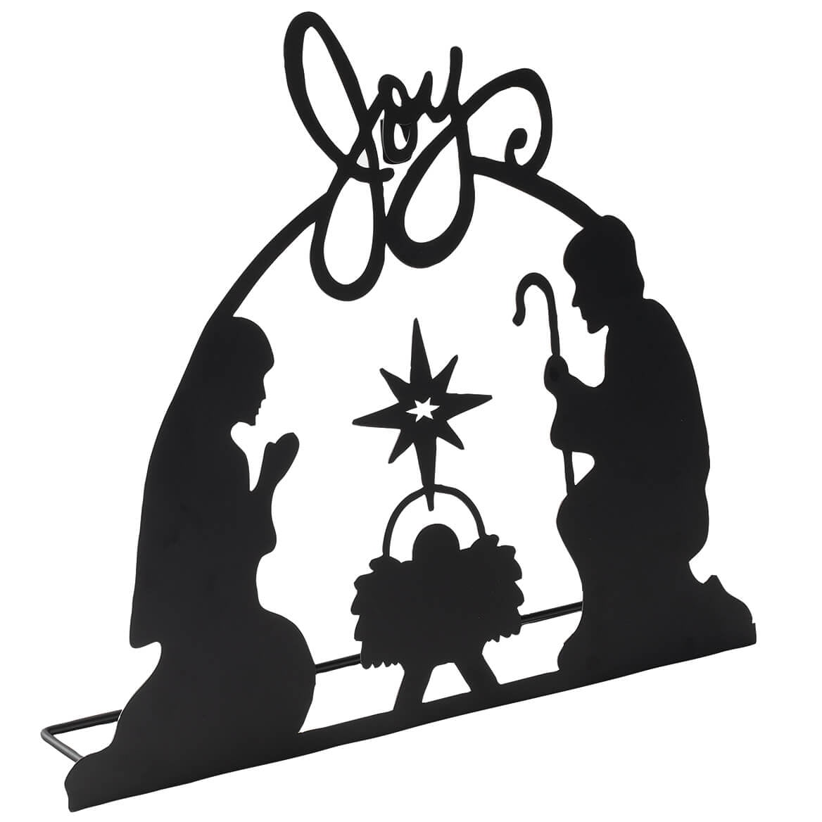 Metal Nativity Scene Picture - Christmas Decor - 'Joy' Cutout - Table ...