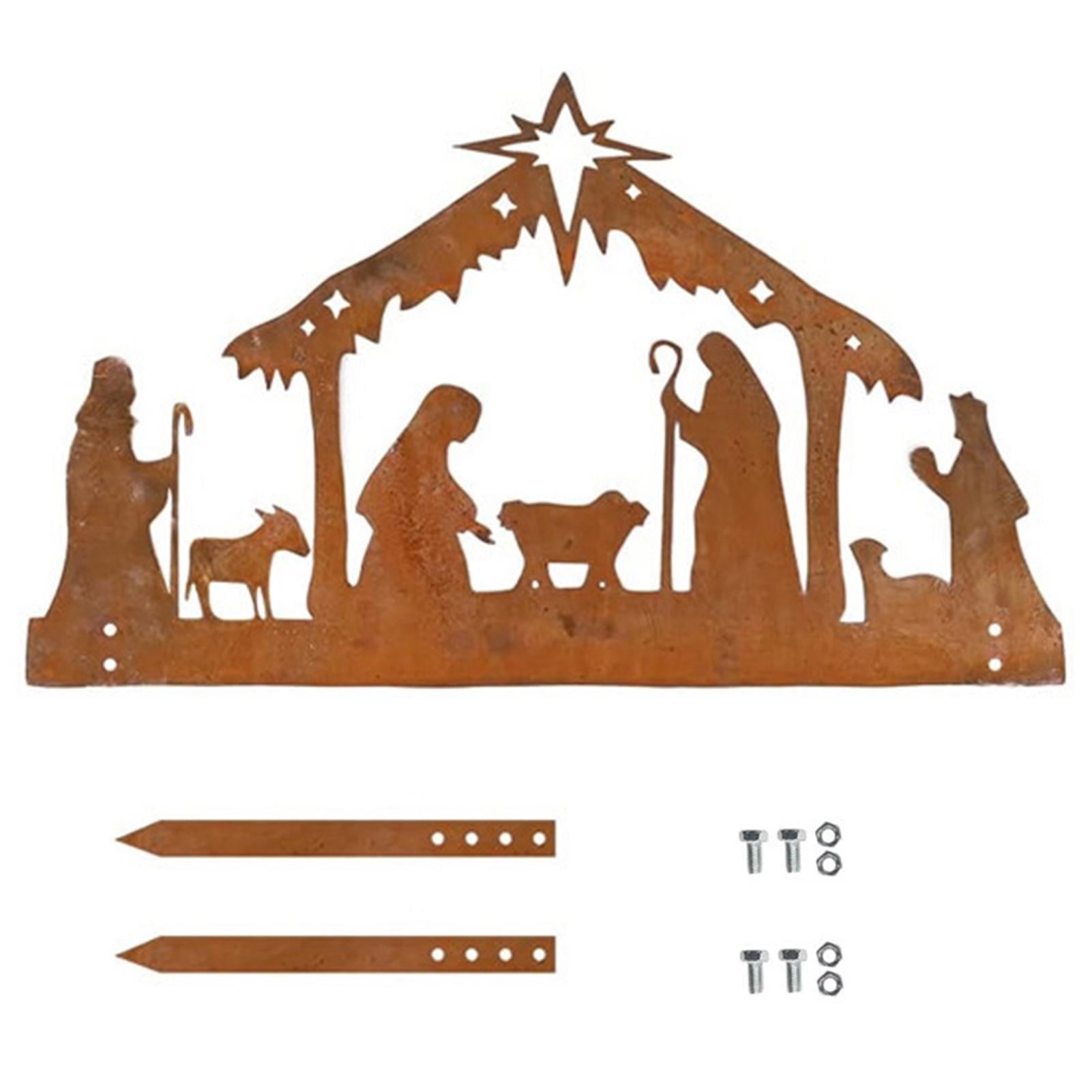 Metal Nativity Scene Silhouette,Outdoor Nativity Scene,Weatherproof ...