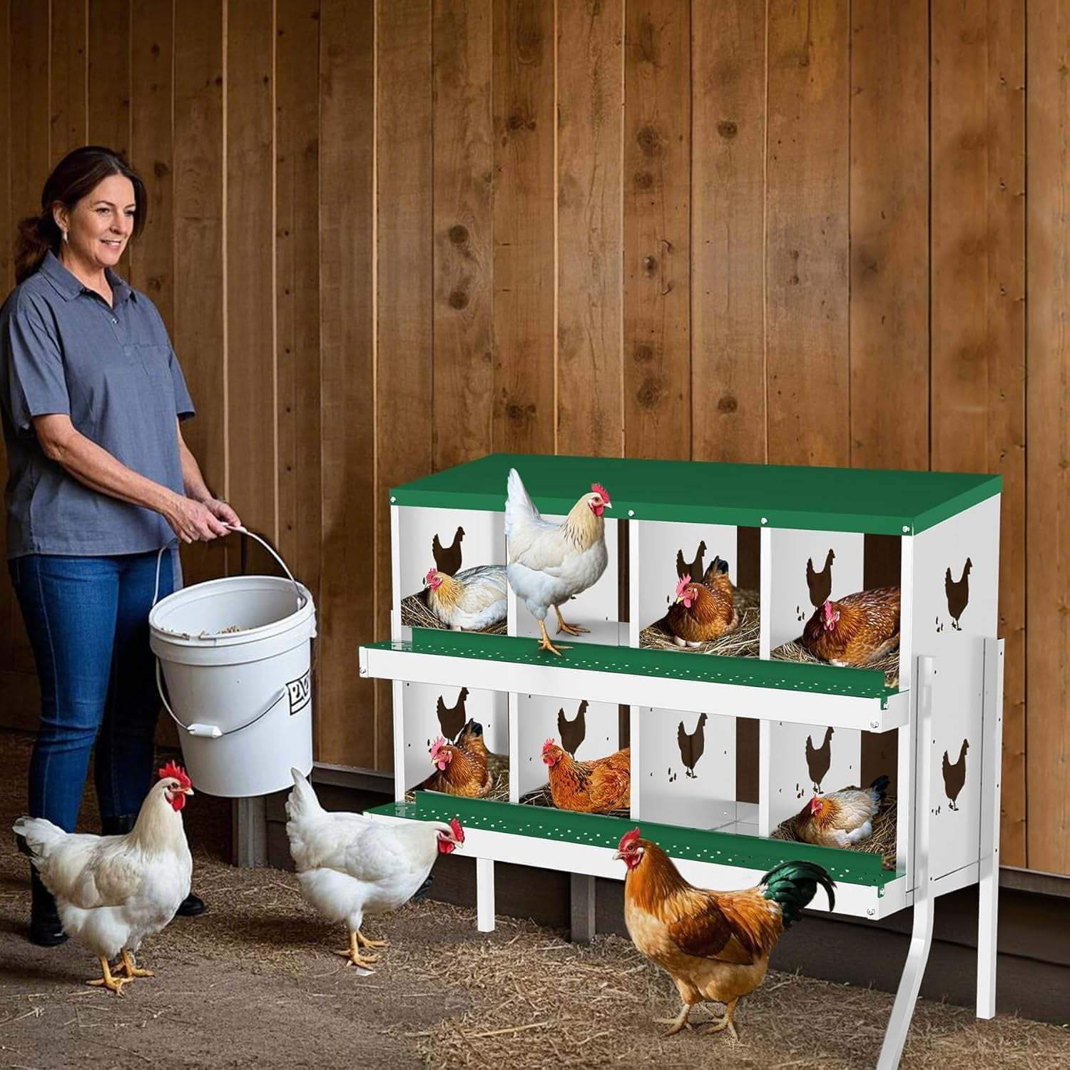 Metal Nest Boxes for Chickens- Compartments Laying Boxes for Hens ...