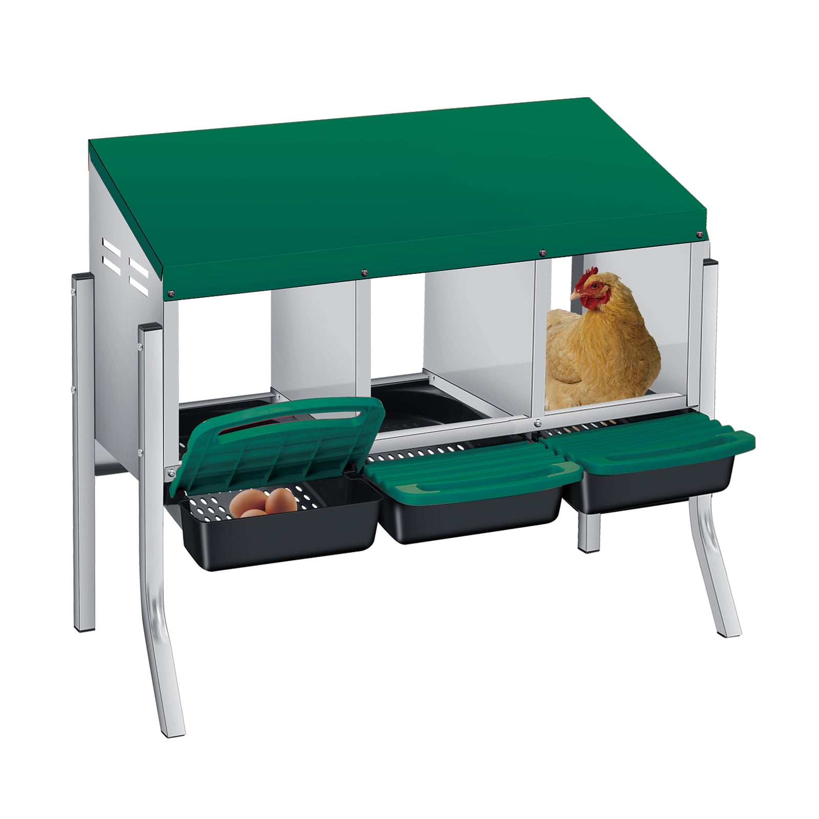 Metal Nesting Boxes for Chickens – 3-Hole Roll-Away Design with ...