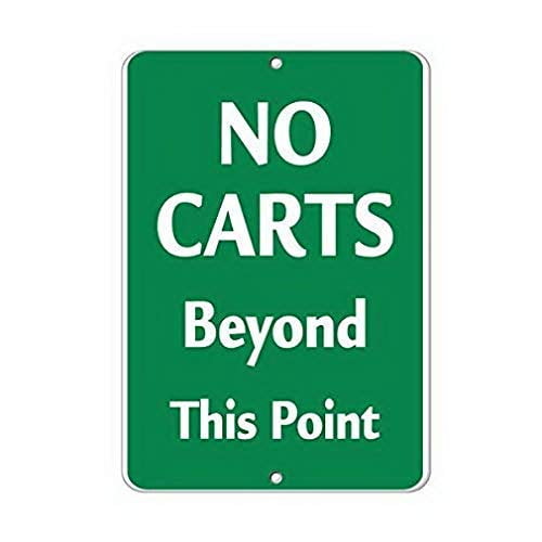 Metal No Carts Beyond This Point Activity Sign Golf Aluminum Sign Size ...