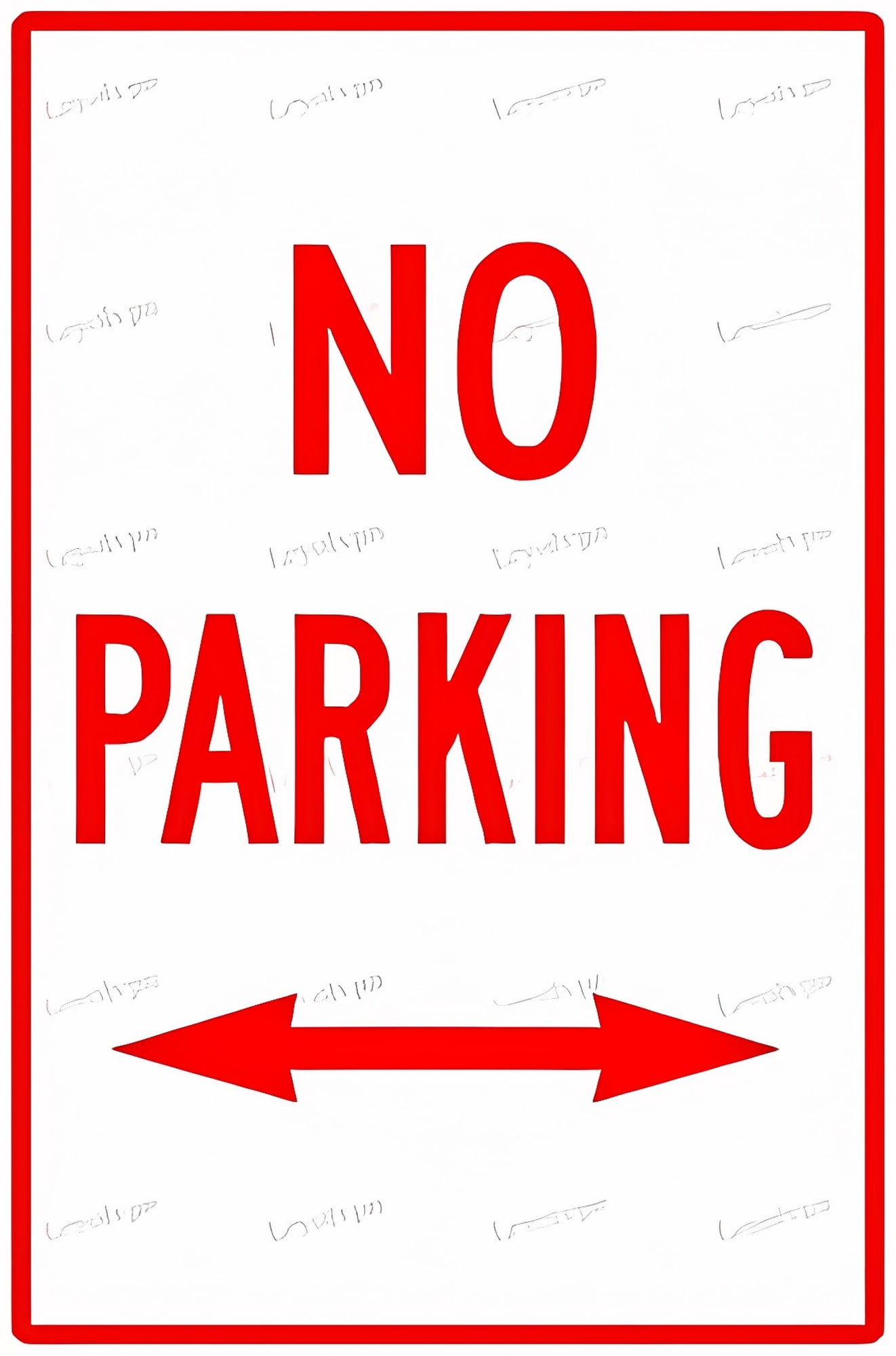 Metal No Parking With Double Arrow Sign - 8"x12", Rust Free/Waterproof ...