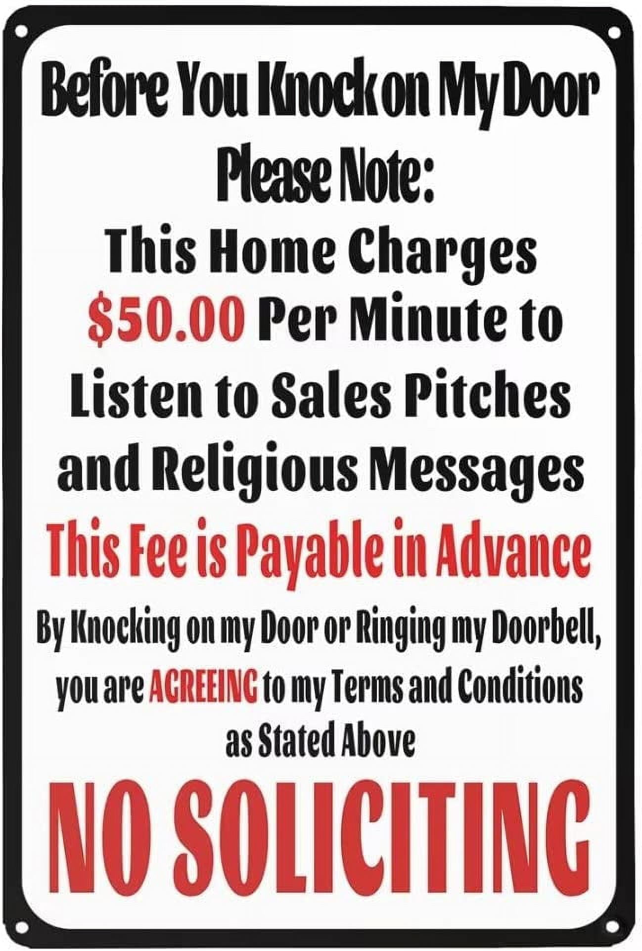 Metal No Soliciting Sign - 'Before You Knock' Warning & Caution Sign ...