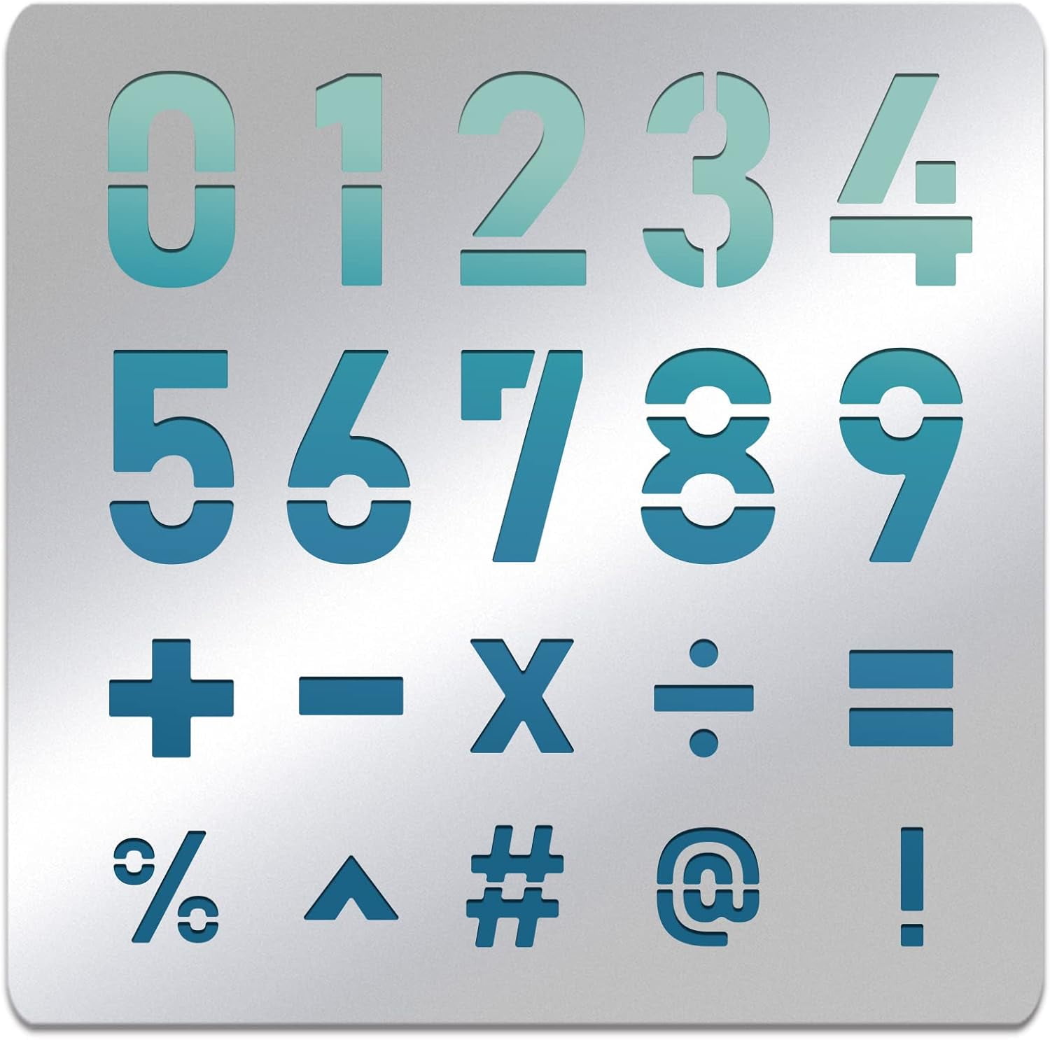 Metal Number Stencils Reusable Mathematical Symbol Stainless Steel ...