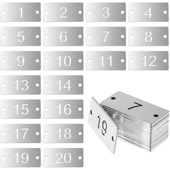 Metal Numbered Tags with Holes Stainless Steel Number Labels with Rings ...